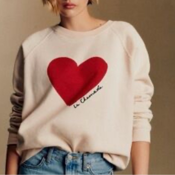 Sezane | Tops | Sezane La Chamade Heart Sweatshirt Womens Medium Cotton ...